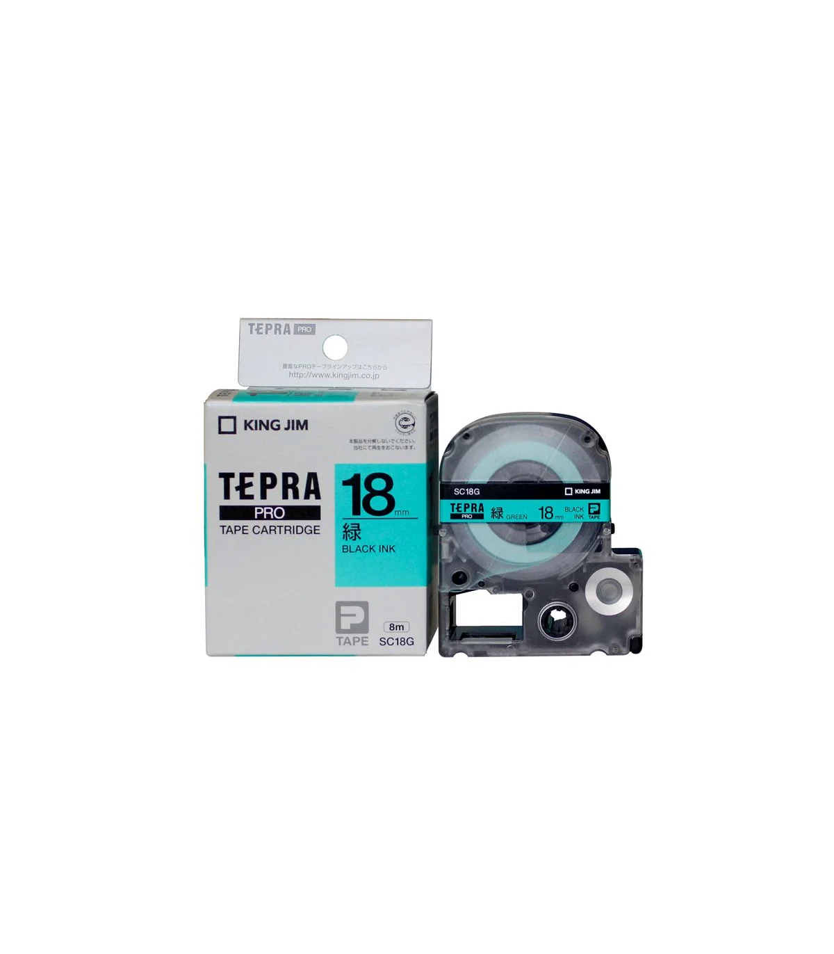 Tepra SC18G (Chữ Đen Nền Xanh Lá, Khổ 18mm) | ⓿ | METAKING